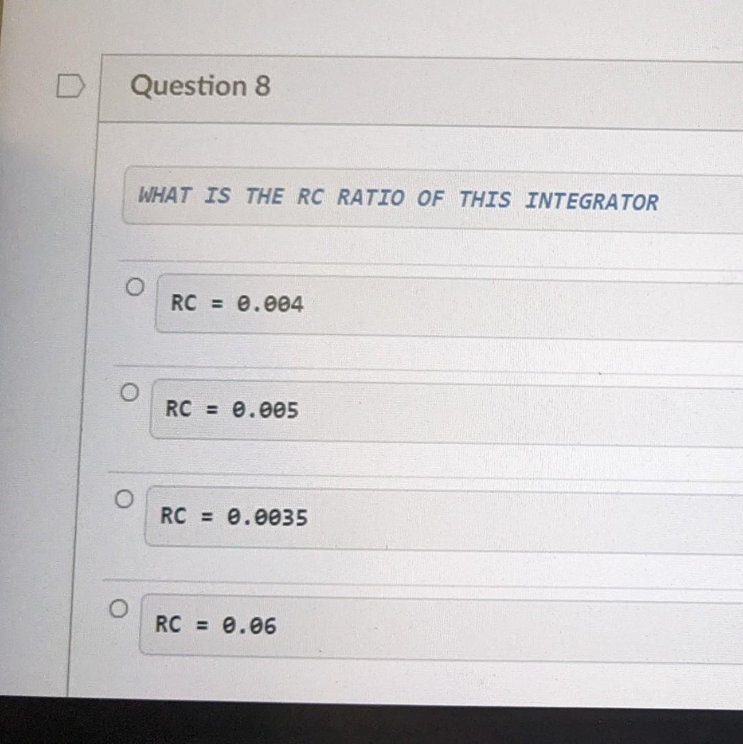 Solved QUESTIONS ( 8 - 12) AN INTEGRATOR TO PRODUCE A | Chegg.com
