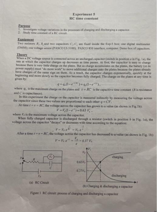 2. Provided data from Measurements #1 to #5 of Exp5 | Chegg.com