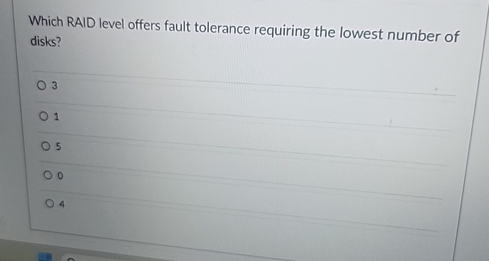 Solved Which Raid Level Offers Fault Tolerance Requiring The