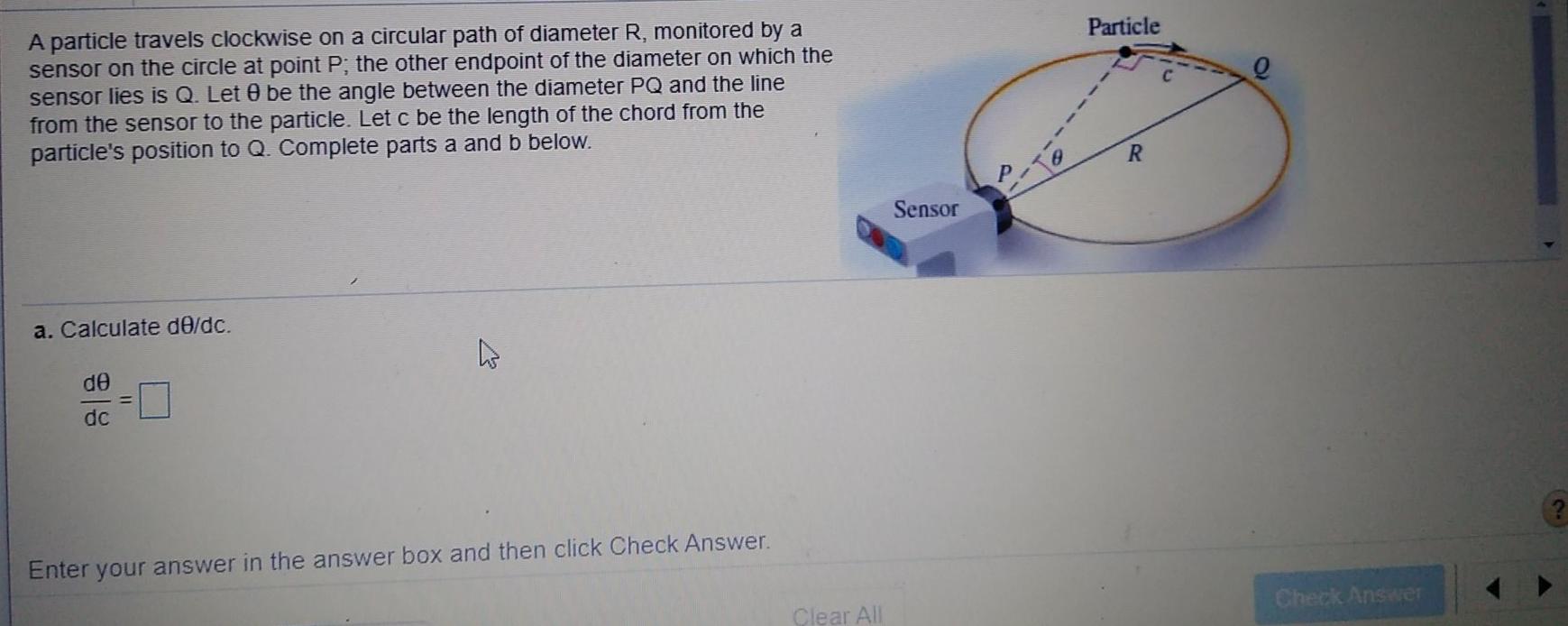 Solved Particle A particle travels clockwise on a circular | Chegg.com