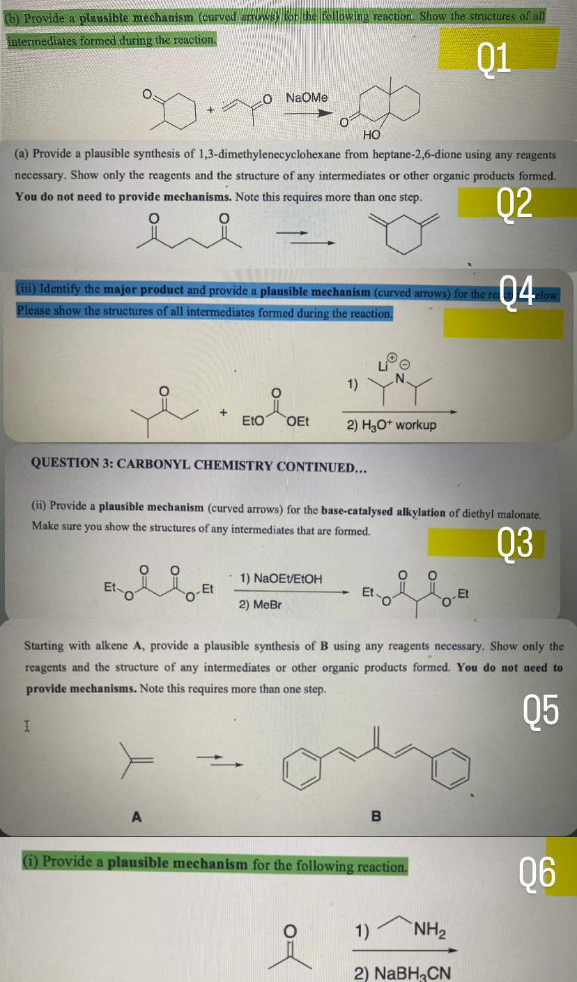 Solved (b) ﻿Provide a plausible mechanism (curved atangs) | Chegg.com