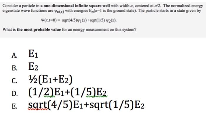 Solved Consider a particle in a one-dimensional infinite | Chegg.com