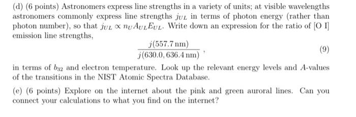 Solved (b) (6 points) Define the departure coefficient bji | Chegg.com