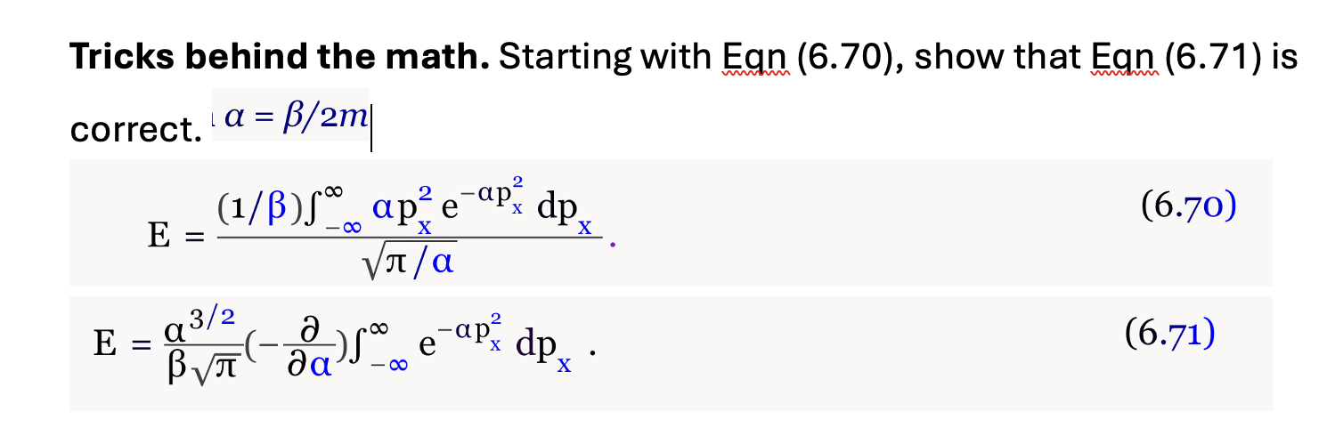 Solved Tricks behind the math. Starting with Eqn (6.70), | Chegg.com
