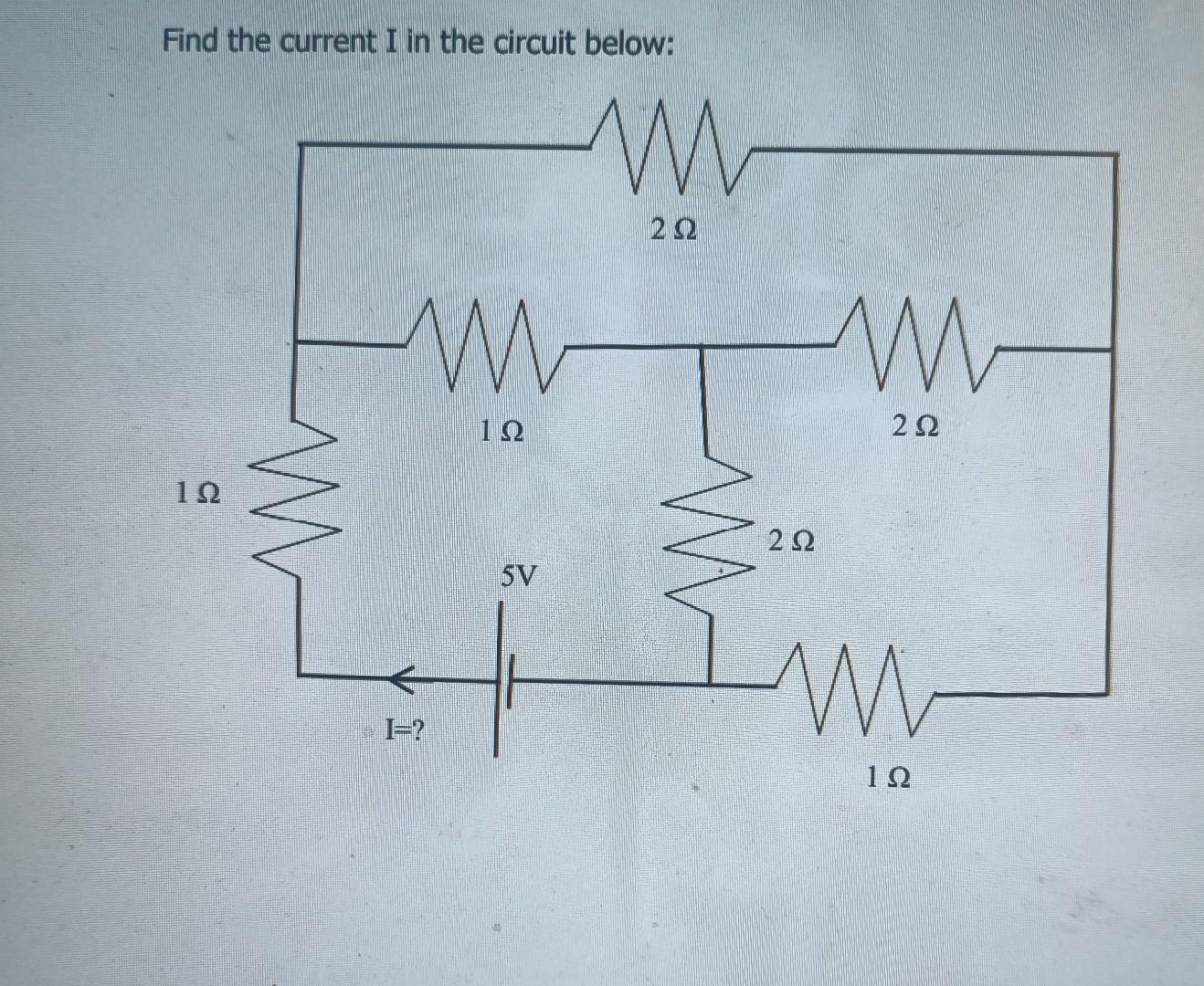 Solved Find the current I in the circuit below: | Chegg.com