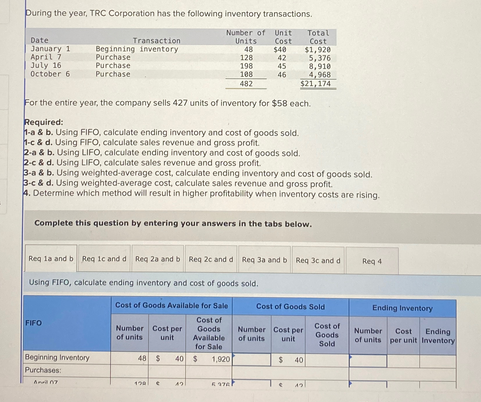 Solved During the year, TRC Corporation has the following | Chegg.com