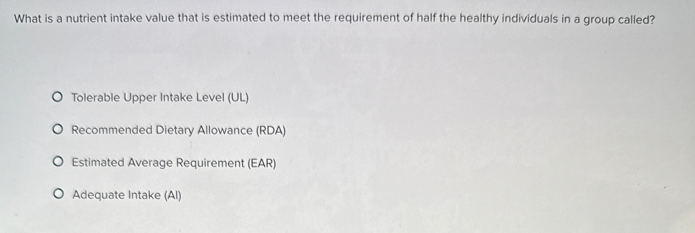 Solved What is a nutrient intake value that is estimated to | Chegg.com