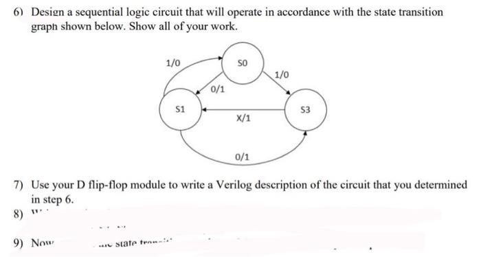 Solved 6) Design a sequential logic circuit that will | Chegg.com