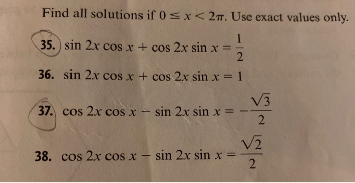 Solved Find all solutions if 0