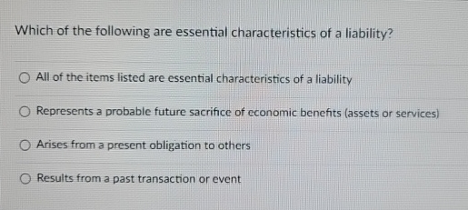 Solved Which of the following are essential characteristics | Chegg.com