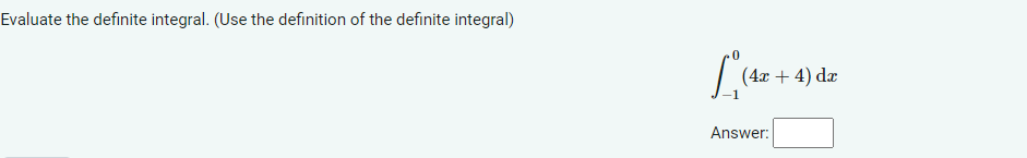 Solved Evaluate the definite integral. (Use the definition | Chegg.com