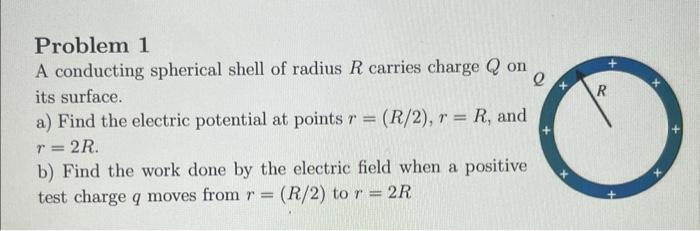 Solved Problem 1 A conducting spherical shell of radius R | Chegg.com