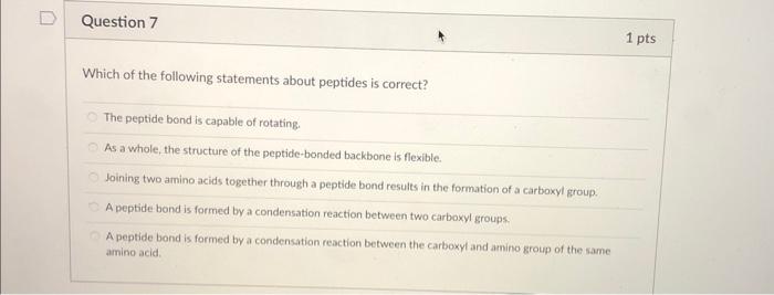 Solved Which of the following statements about peptides is | Chegg.com