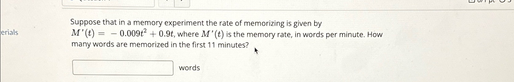 Solved Suppose that in a memory experiment the rate of | Chegg.com