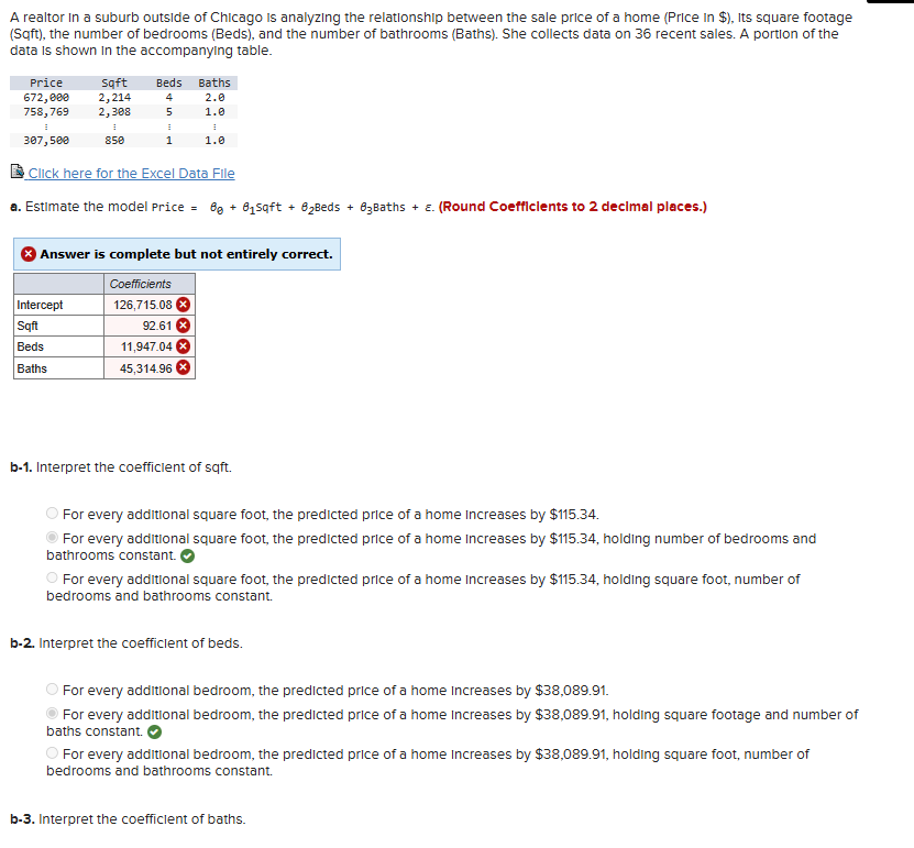 Solved A realtor In a suburb outside of Chicago is analyzing | Chegg.com