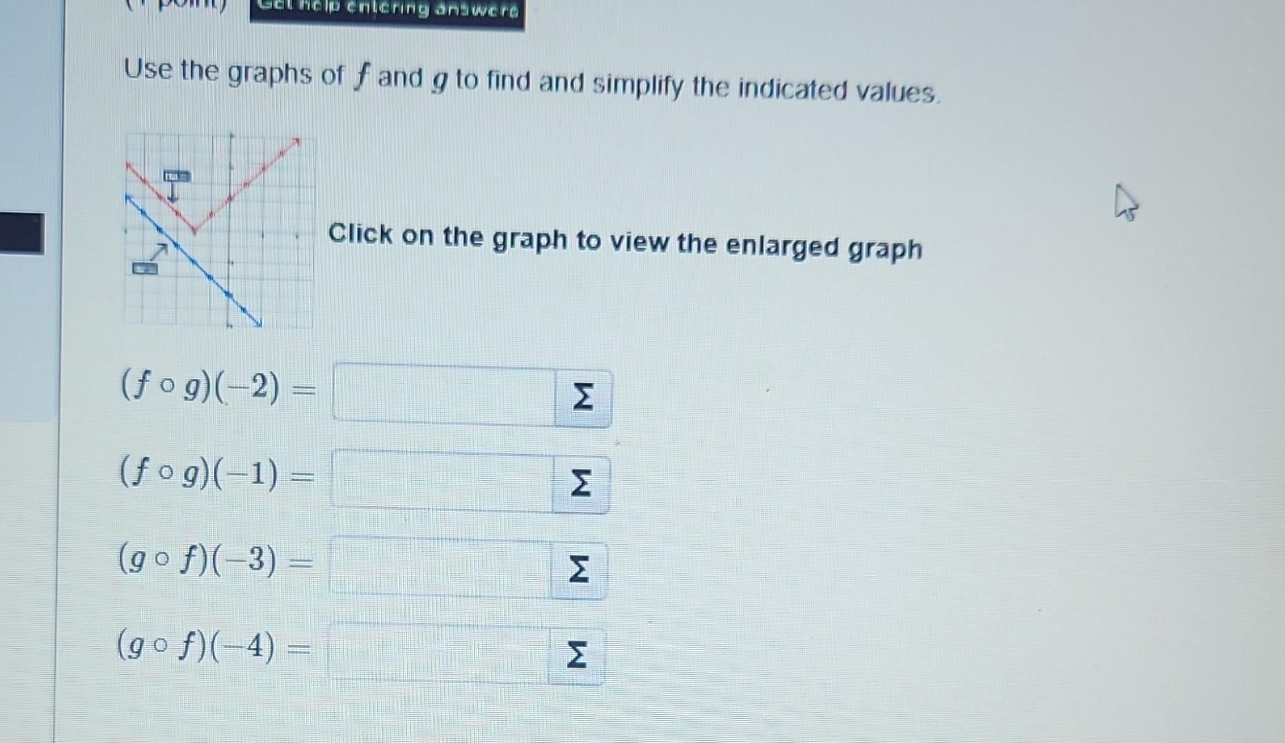 Use the graphs of f and g to find and simplify the | Chegg.com