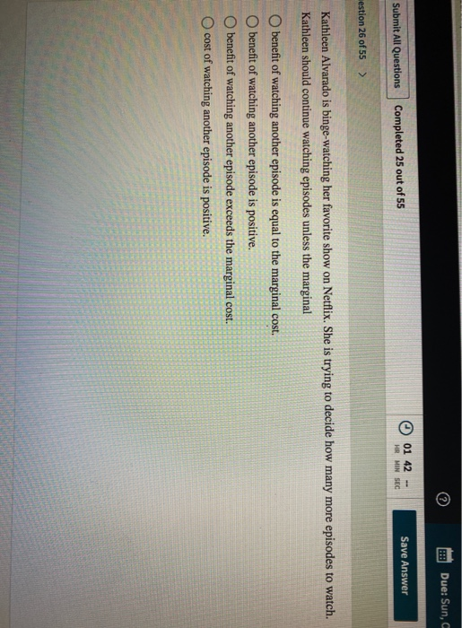 Solved Due: Sun, C © 01 42 HR HINSEC Save Answer Submit All | Chegg.com