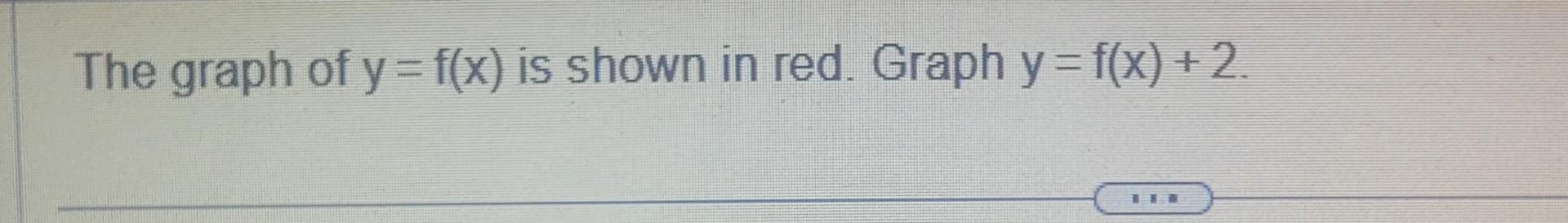 Solved The graph of y=f(x) ﻿is shown in red. Graph y=f(x)+2. | Chegg.com