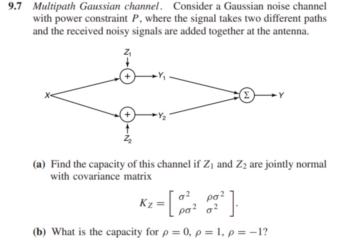 Solved 9.7 ﻿Multipath Gaussian channel. Consider a Gaussian | Chegg.com