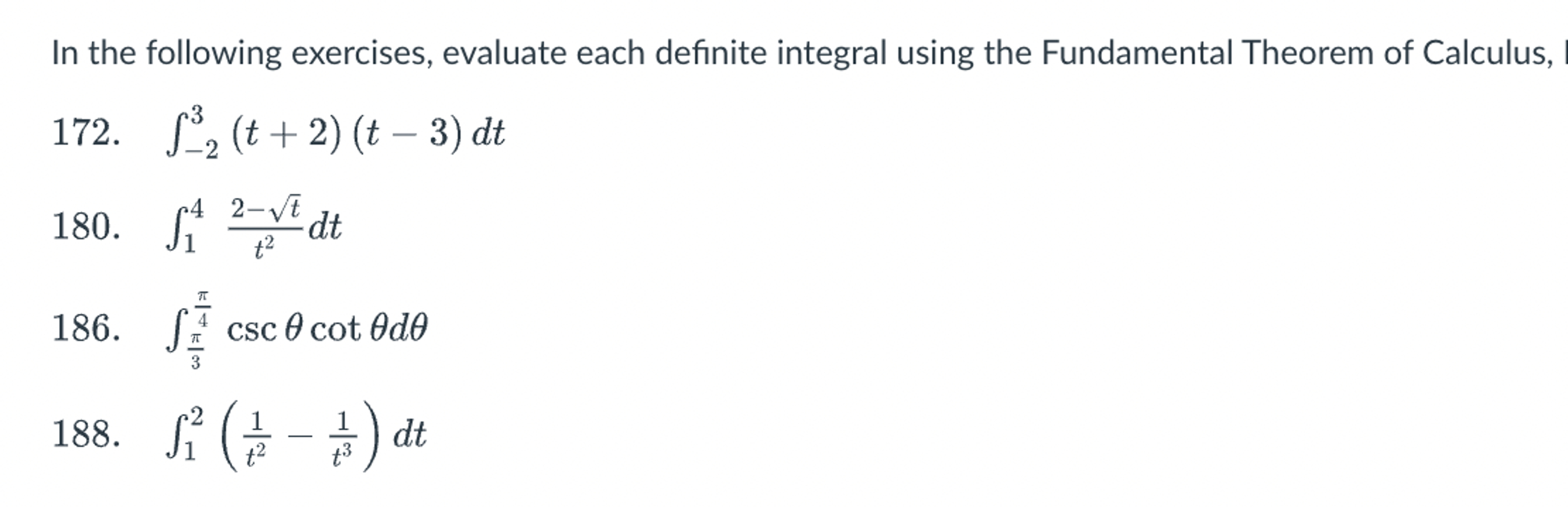 Solved In the following exercises, evaluate each definite | Chegg.com