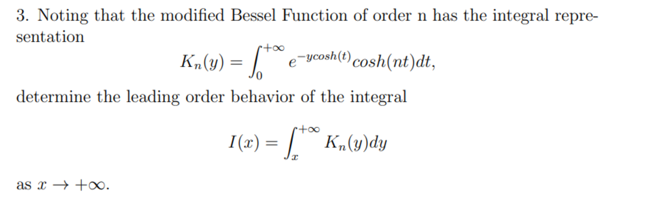 Solved Noting that the modified Bessel Function of ﻿order n | Chegg.com
