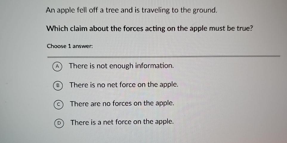Solved An apple fell off a tree and is traveling to the | Chegg.com
