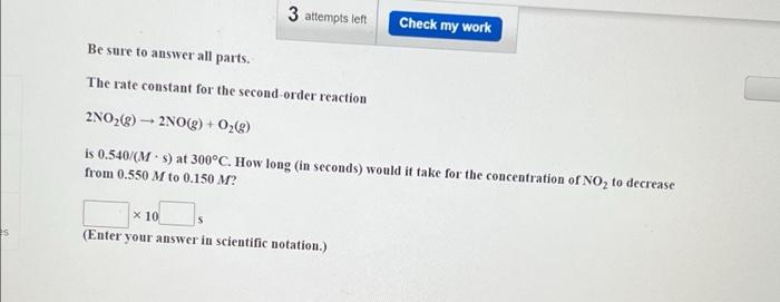 Solved 3 attempts left Check my work Be sure to answer all | Chegg.com