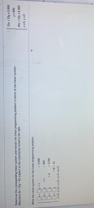 Solved Determine the corresponding linear system and restate | Chegg.com