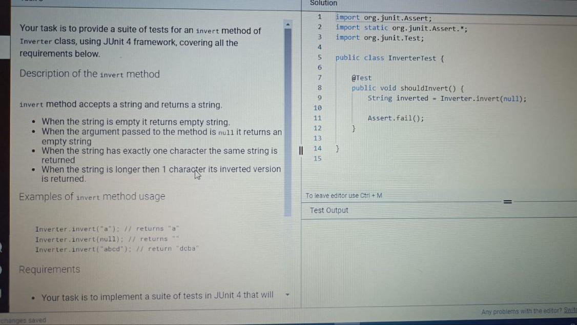 Solved - Your task is to implement a suite of tests in JUnit | Chegg.com