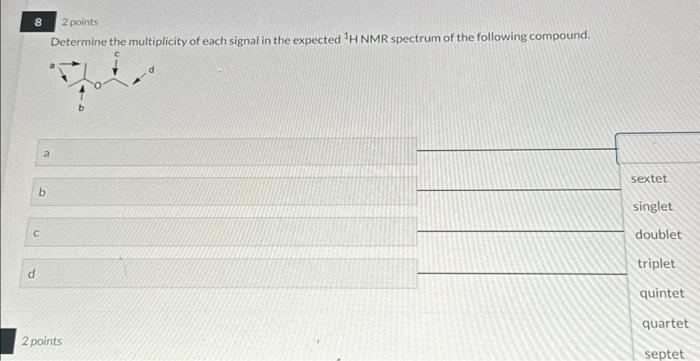 Solved Determine the multiplicity of each signal in the | Chegg.com