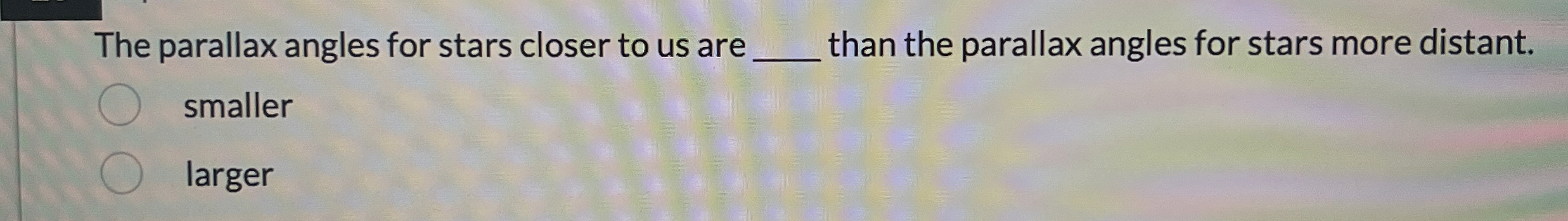 Solved The parallax angles for stars closer to us are q, | Chegg.com