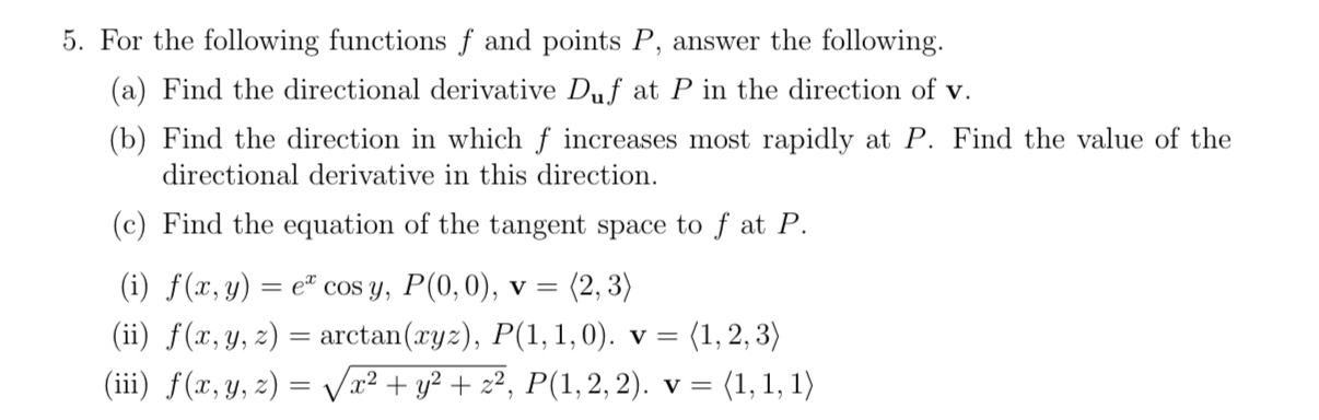 Solved For the following functions f ﻿and points P, ﻿answer | Chegg.com