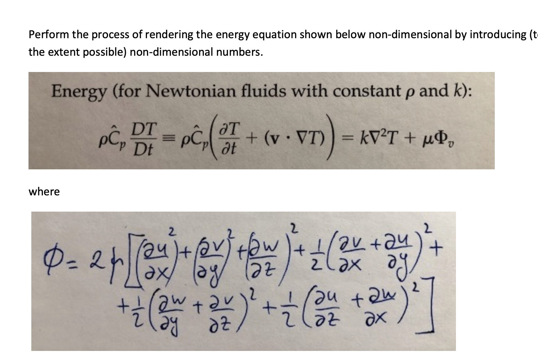 Solved Perform the process of rendering the energy equation | Chegg.com