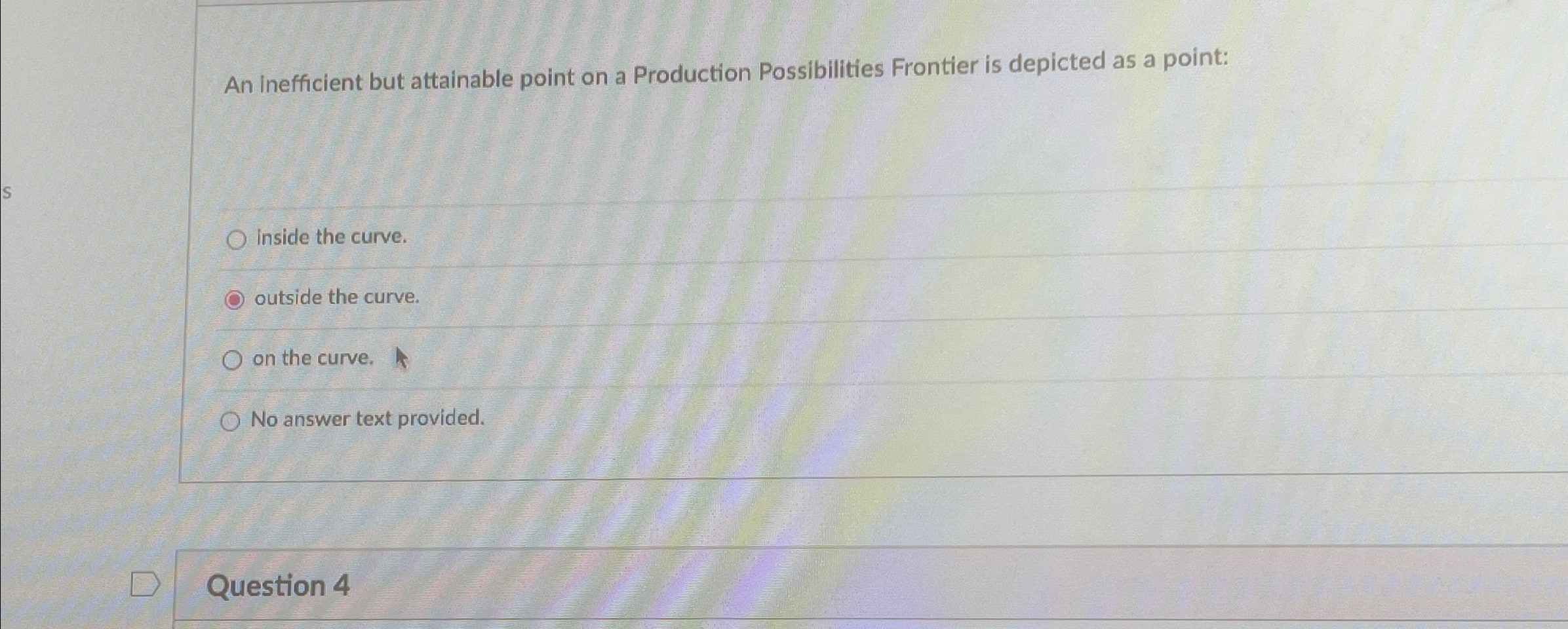 Solved An Inefficient but attainable point on a Production | Chegg.com