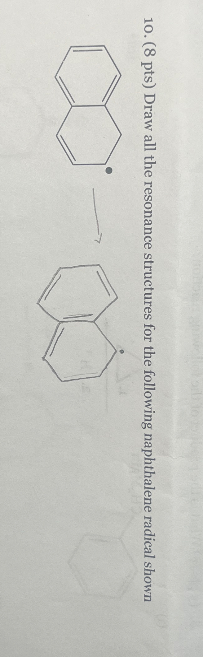Solved (8 ﻿pts) ﻿Draw all the resonance structures for the | Chegg.com
