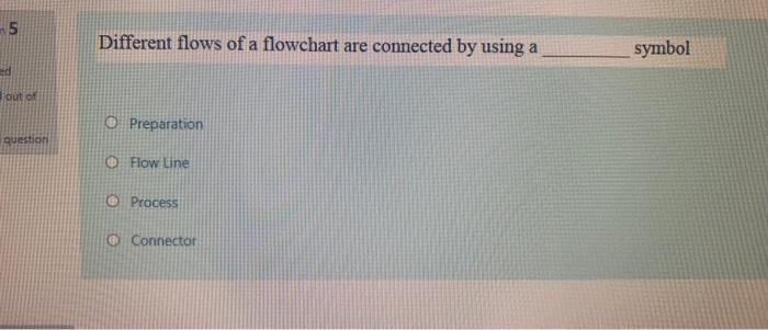 Solved 5 Different flows of a flowchart are connected by | Chegg.com