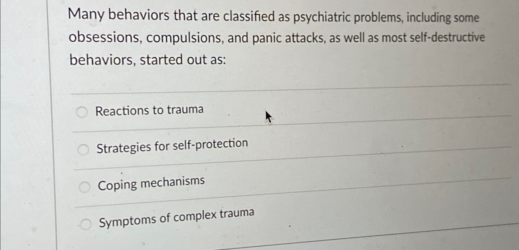 Solved Many behaviors that are classified as psychiatric | Chegg.com