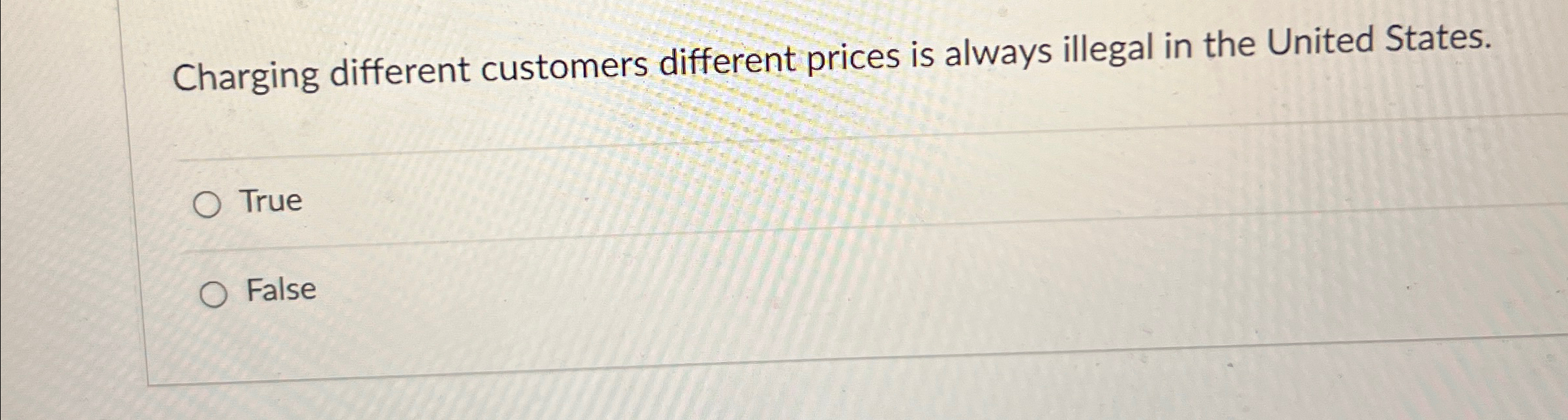 Solved Charging different customers different prices is | Chegg.com