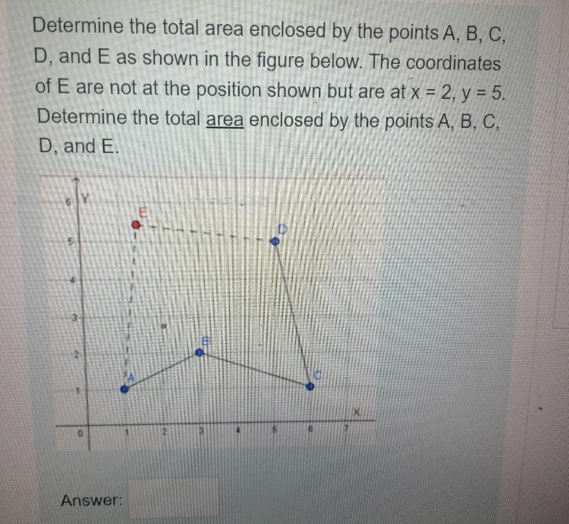 Solved Determine the total area enclosed by the points | Chegg.com