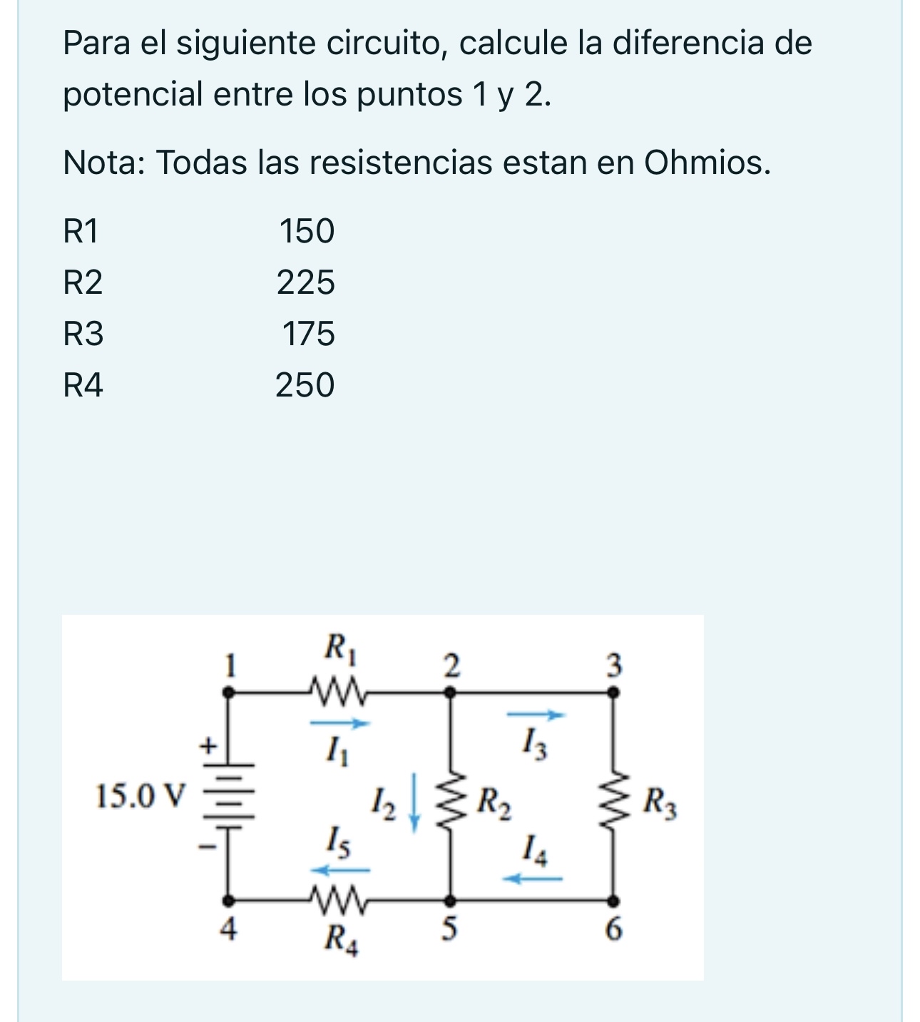Solved For the following circuit, calculate the potential | Chegg.com