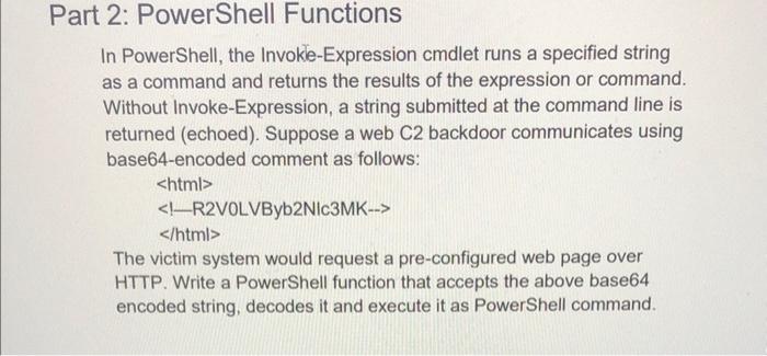 Solved art 1: PowerShell Operators The use of Living off the | Chegg.com