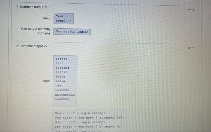 Solved Please correct the code output: I have provided the | Chegg.com