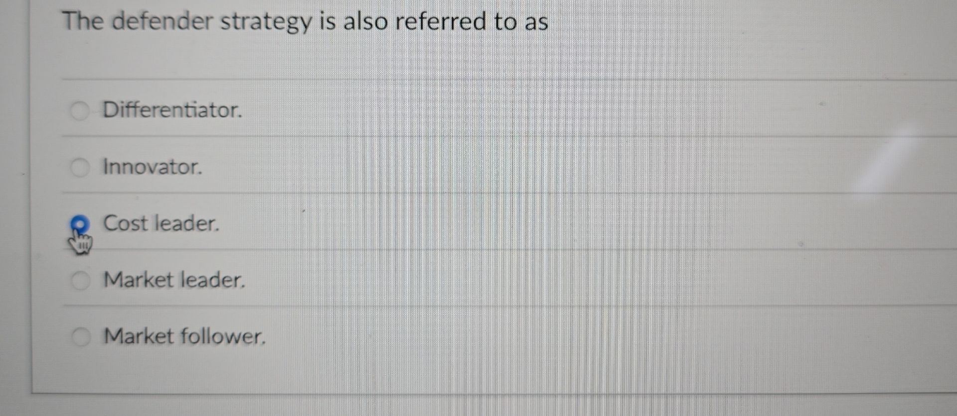 Solved The defender strategy is also referred to | Chegg.com