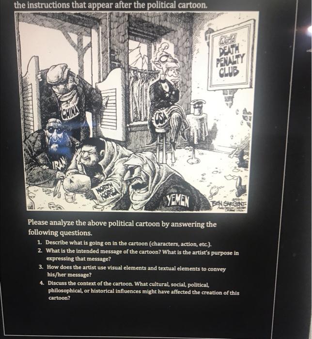 Please analyze the above political cartoon by | Chegg.com