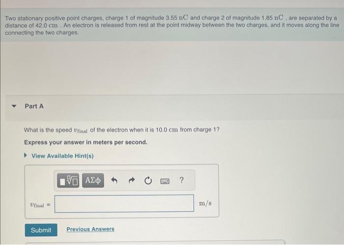 Solved Two stationary positive point charges, charge 1 of | Chegg.com