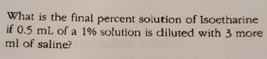 Solved What is the final percent solution of Isoetharine if | Chegg.com