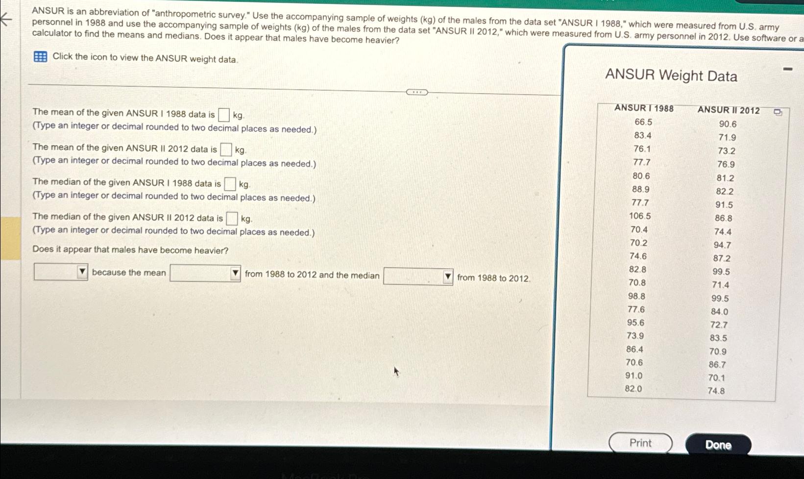 Solved ANSUR is an abbreviation of "anthropometric survey." | Chegg.com