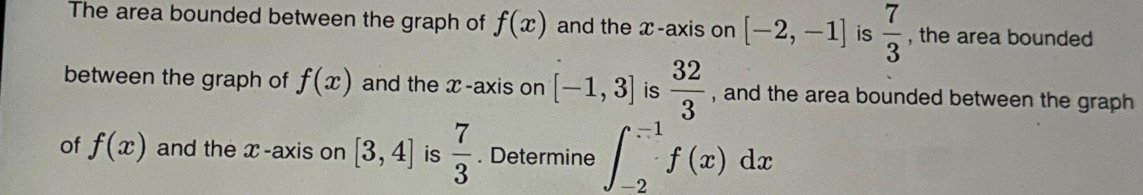 Solved The area bounded between the graph of f(x) ﻿and the | Chegg.com