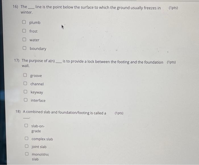 Solved (1 pts) 4) All-weather wood foundations are made of | Chegg.com