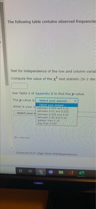 Solved The following table contains observed frequencies for | Chegg.com